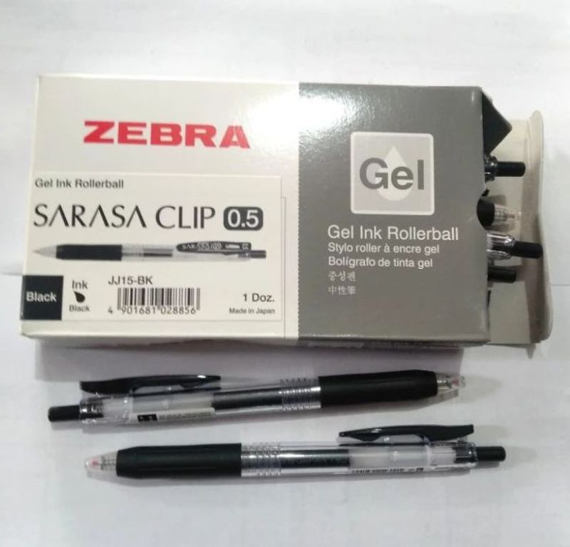 Ballpoint Zebra Sarasa Clip 0.5mm / Hitam / Biru/ Box 12 pcsi - Hitam