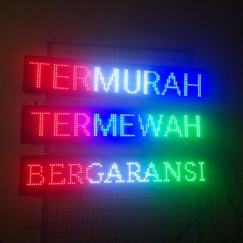 Papan Running Text Ukuran 200x40 cm Running Text Custom