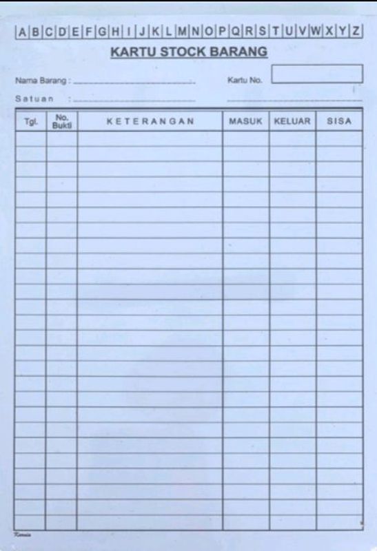 Kartu Stok Kecil. ATK