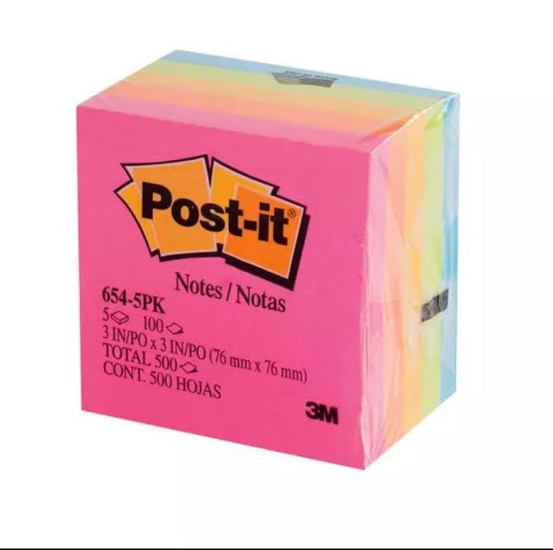 Post It 3M 654 Colour Isi 5 Pad