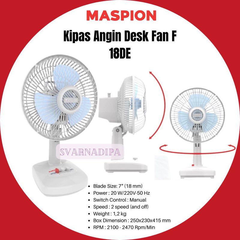 MASPION KIPAS ANGIN DESK FAN F 18DE