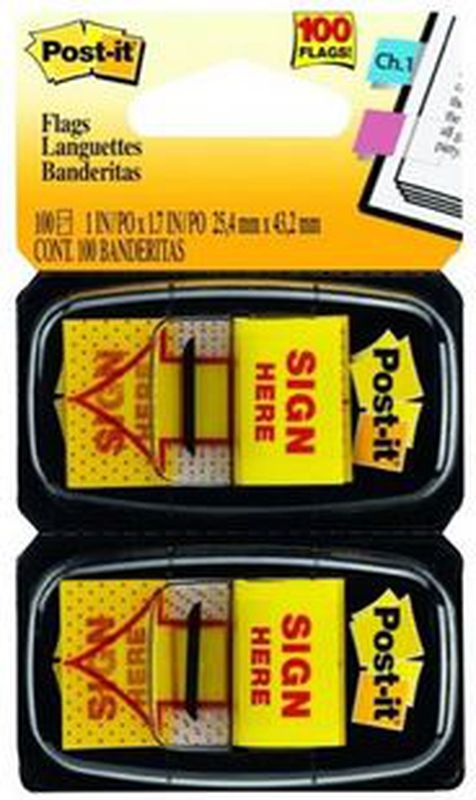 POST IT SIGN HERE 3M