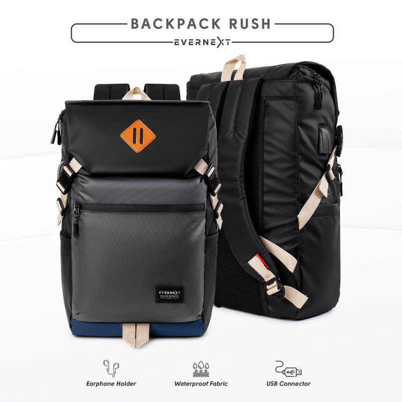 EVERNEXT TAS RANSEL LAPTOP PRIA WATERPROOF TAS PUNGGUNG PRIA BACKPACK ...
