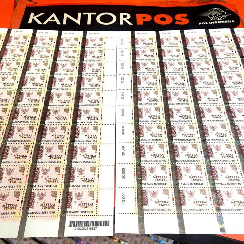 MATERAI 10.000 RESMI DAN ORIGINAL