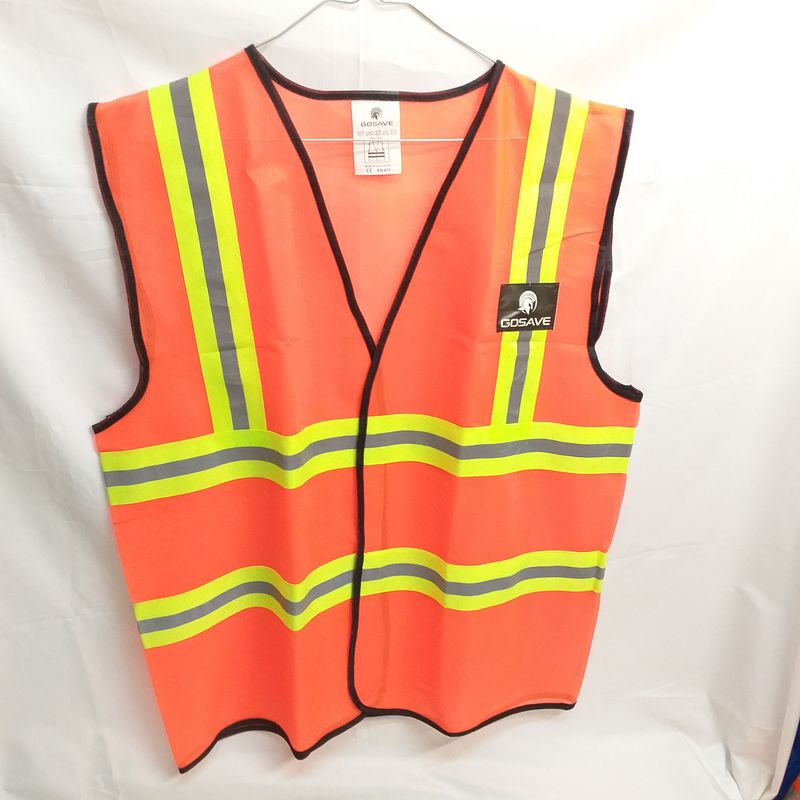 ROMPI SAFETY KERJA POLYESTER BAN DUA KOMBINASI HIJAU DAN ORANGE - Hijau