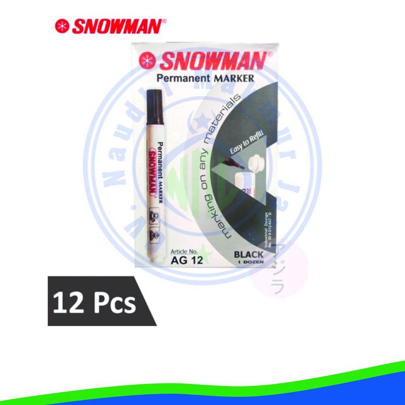 (12pc) SPIDOL PERMANEN SNOWMAN MARKER G 12 / SEPIDOL PERMANENT AG 12 ...