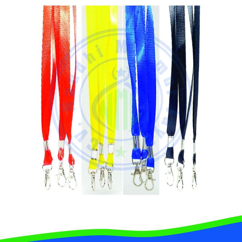 Tali id card tali nametag tali lanyard 1 cm ujung besi - Hitam