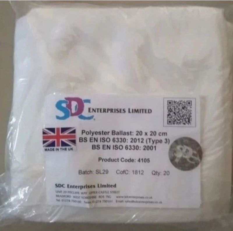 4105 Polyester Ballast; As specified in BS EN ISO 6330; 2012 (Type iii), M & S Methods