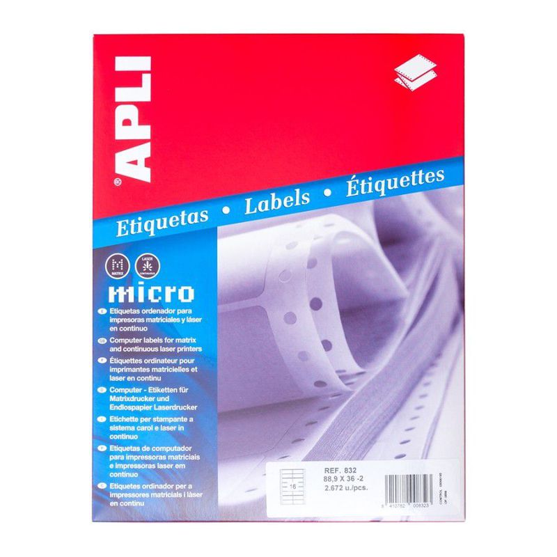 APLI LABEL CONTINUOUS FORM 88,9 X 36MM 2672 UNIT