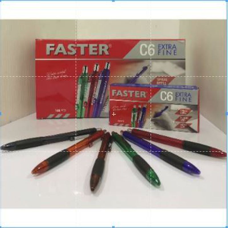 Pen Faster C6 - 12 PCS - Biru