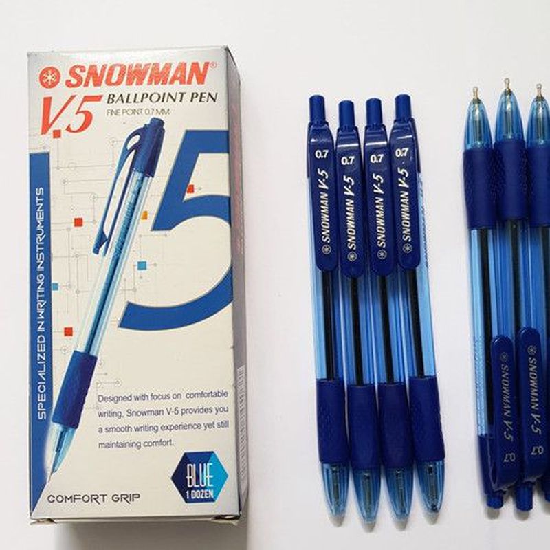 Snowman pulpen V5 biru 0,7mm