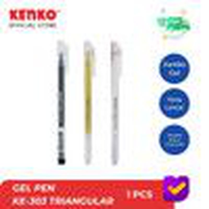 KENKO GEL PEN KE-303 (T-Gel Triangular) - 1 Pcs - Hitam