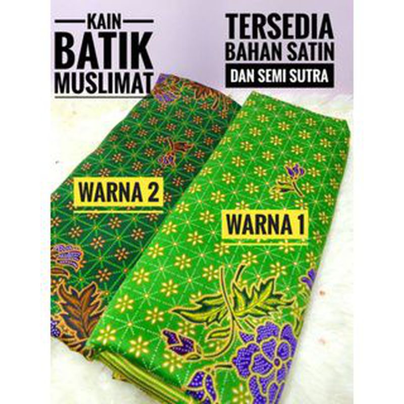 Kain Batik muslimat NU termurah terlaris - Satin Warna2 - Atasan 1m