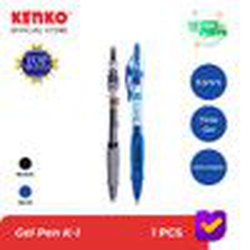 KENKO GEL PEN K-1 Retractable 0.5mm - Biru - 12 PCS