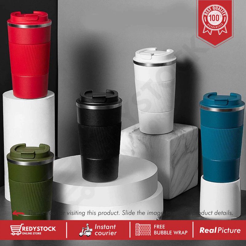 TUMBLER KOPI RUBBER GRIP - STAINLESS STEEL INSULATED VACUUM MUGS - 380 ...
