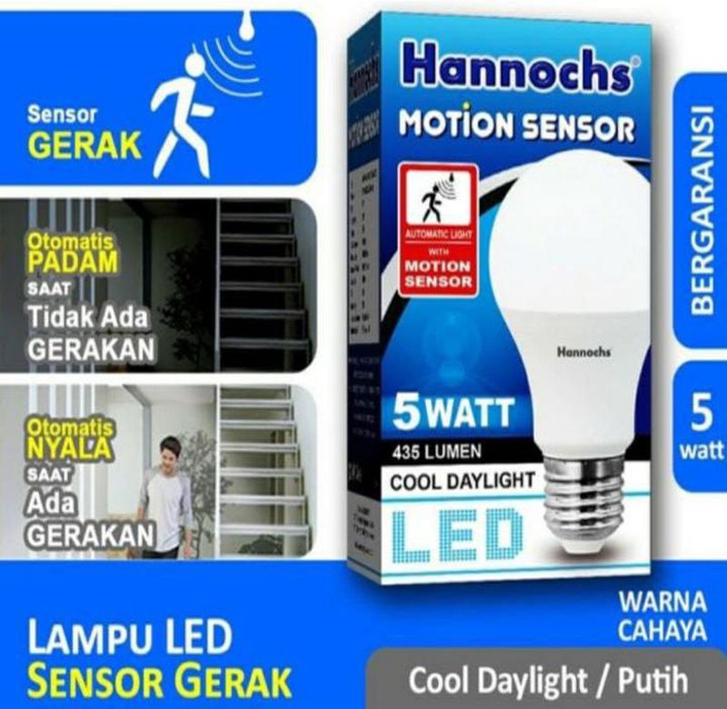 Lampu LED motion sensor 5 W Hannochs