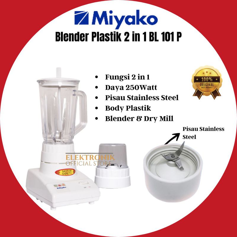 MIYAKO BLENDER 2 IN 1 BL 101PL BLENDER PLASTIK
