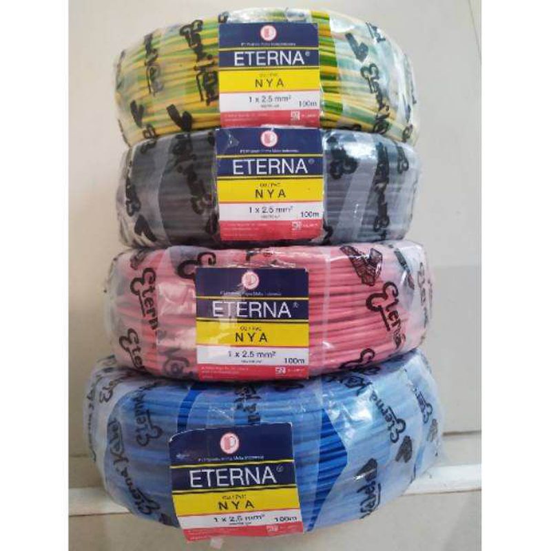 Kabel NYA 2.5 mm Eterna @50m' - Hijaukuning