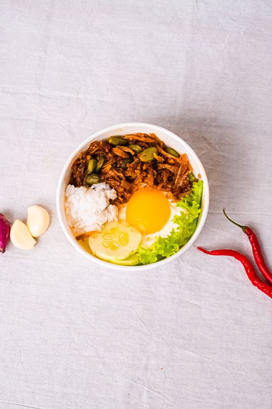 Rice bowl teri pete sambel cenge - Mata Sapi