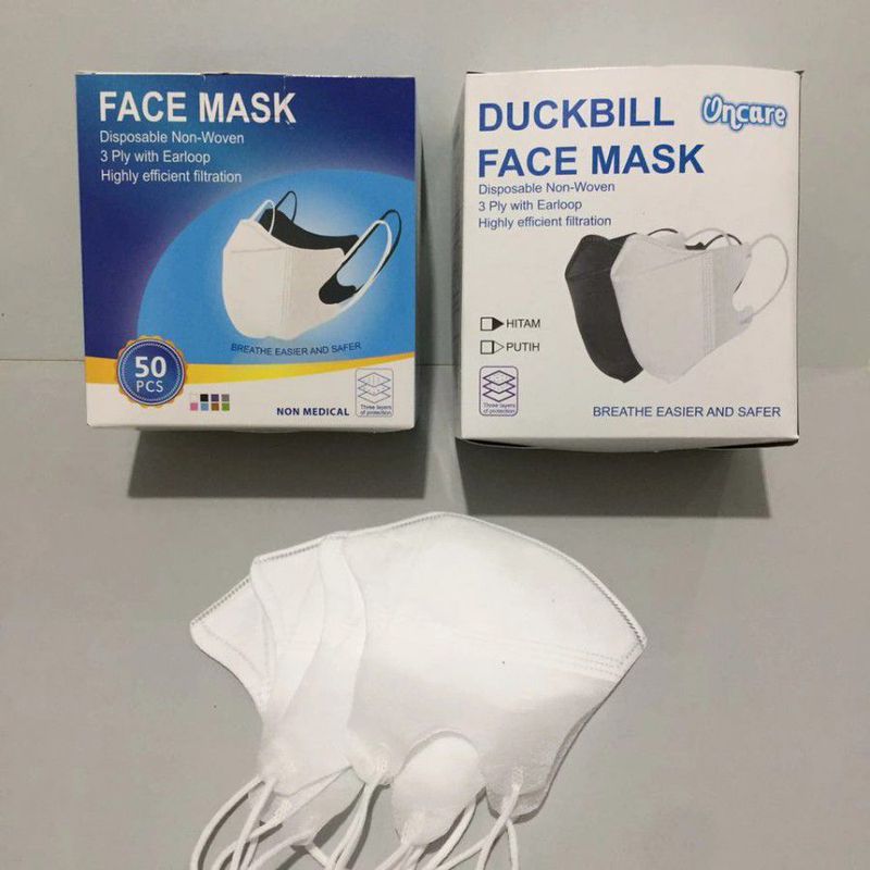 DUCKBILL Face Mask Masker Disposable Duckbill 3Ply With Earlop Isi 50