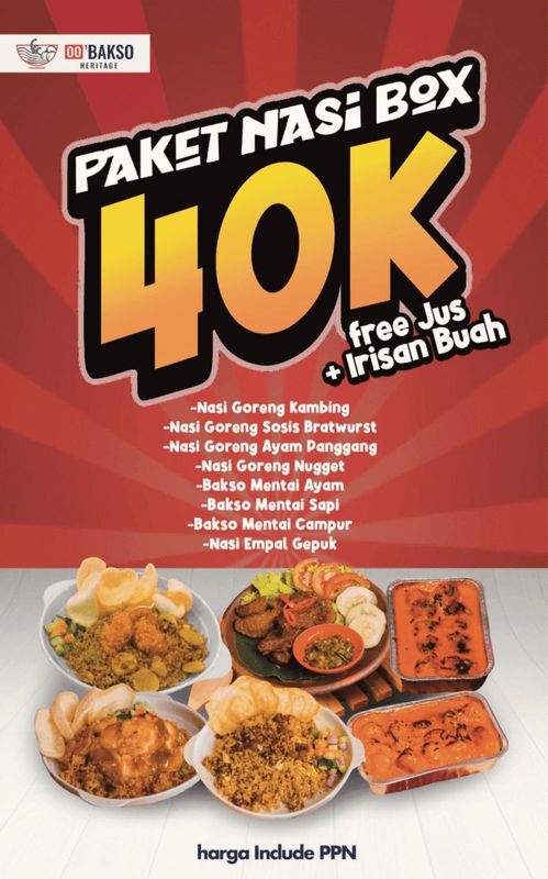 Paket Nasi Box Harga 40k (Include PPN) - Nasgor Kambing