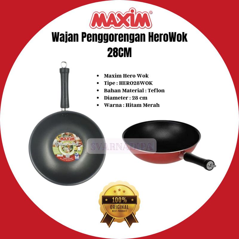 MAXIM HEROWOK 28CM WAJAN TEFLON PENGGORENGAN