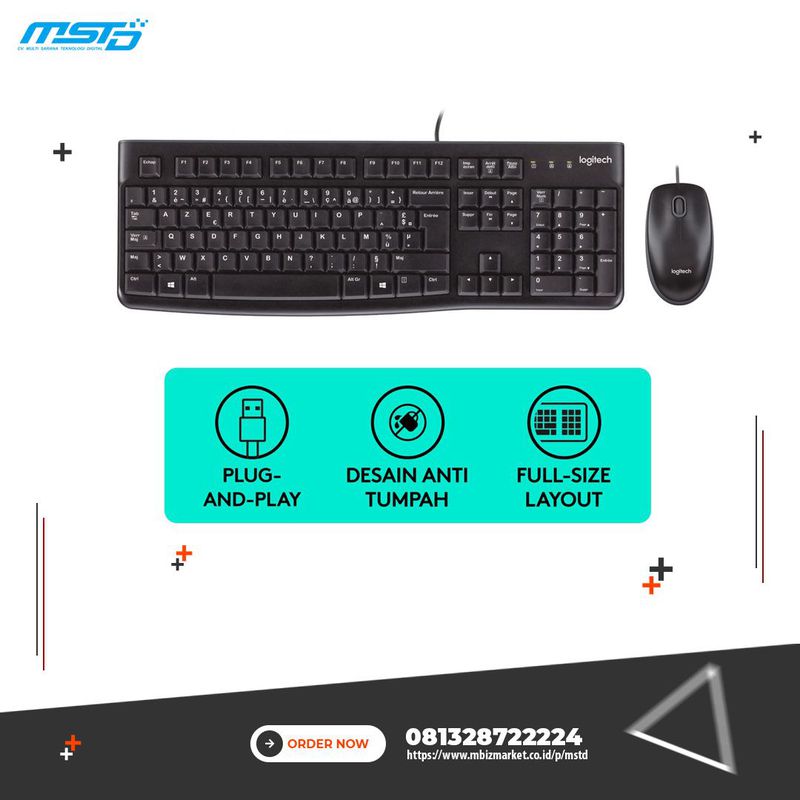 Keyboard Mouse MK120 Corded Keyboard