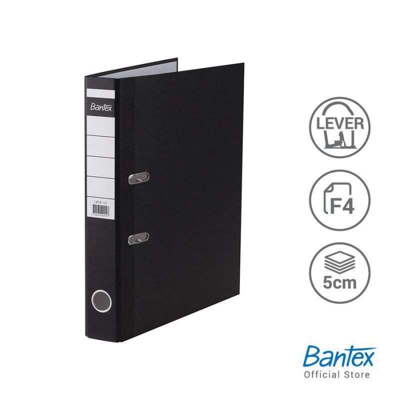 Bantex Lever Arch File Ordner Economic Folio 5cm Hitam #1402 10