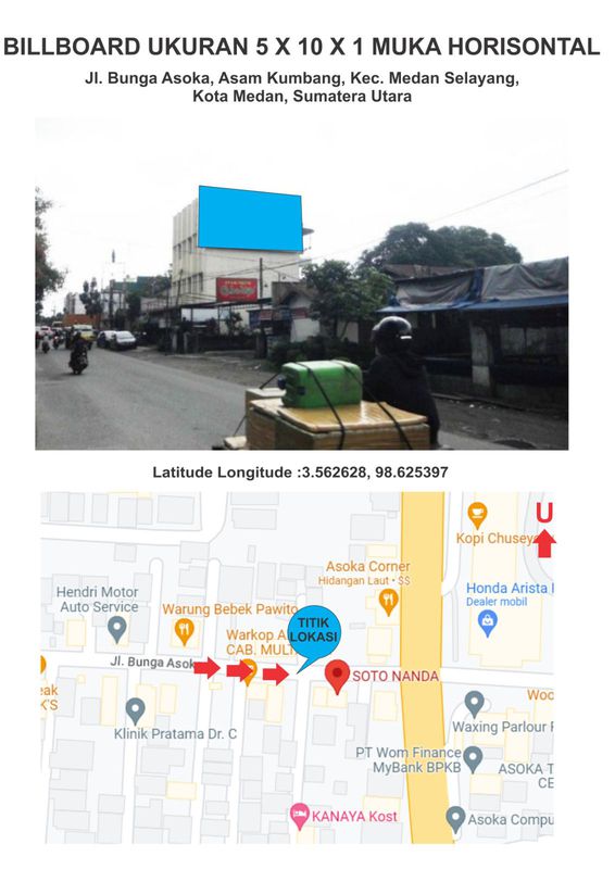 Billboard Medan - 5m x 10m Horizontal