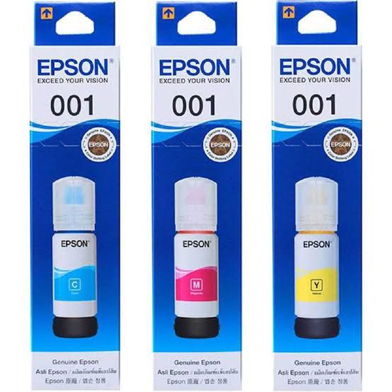 peralatan alat tulis kantor tinta Epson 001 berwarna