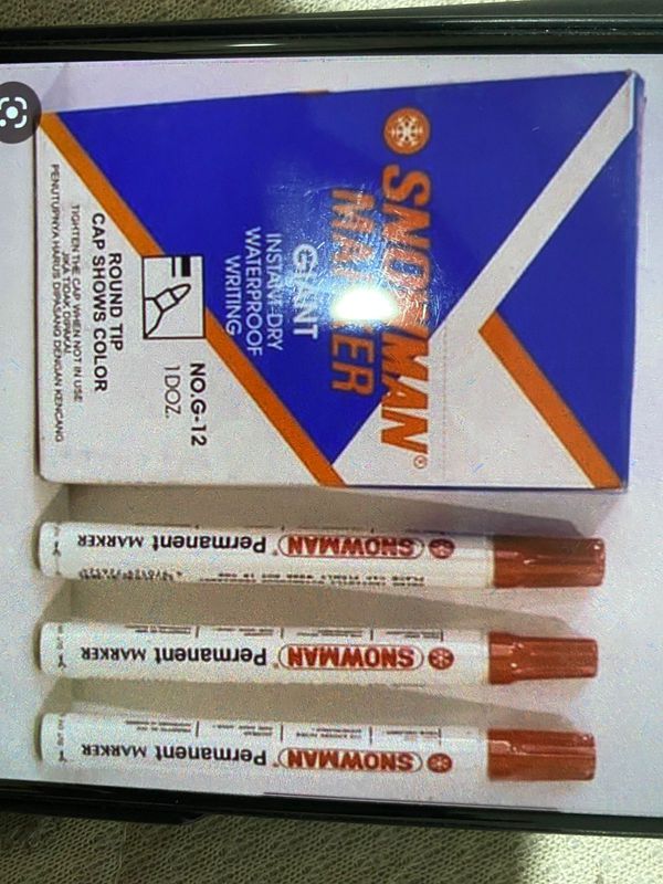 Ballpoimt Snowman Permanent Merah (Biji)