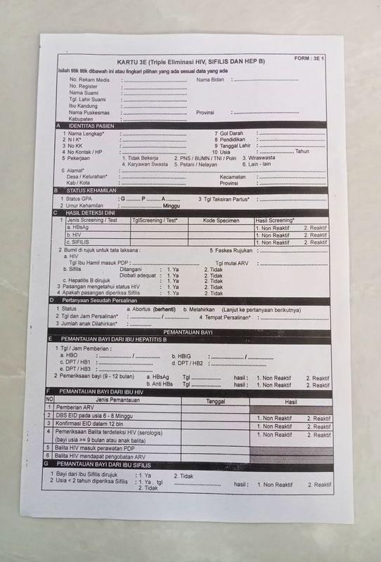 Kartu 3E (Triple Eliminasi HIV, Sifilis dan HEP B). PKM BANYUPUTIH