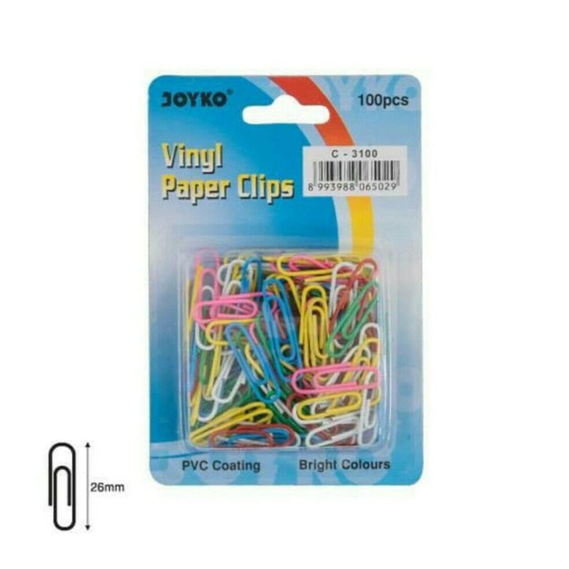 Paper clip plastik warna warni Joyko