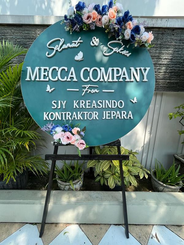 penyewaan papan bunga & ucapan - Persegi Panjang - Mahogany