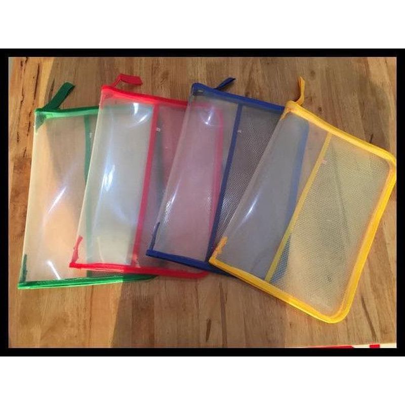 Map Plastik Resleting Warna / Zipper Bag / Jaring Seleting Kantor ...