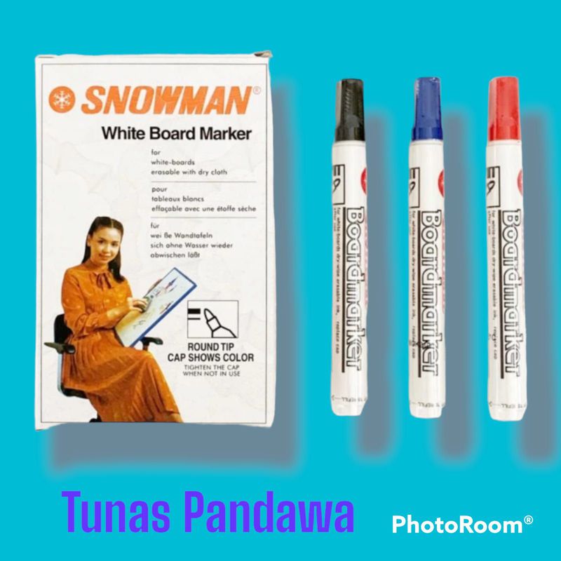 TNS spidol whiteboard Snowman BG12 board marker - Biru