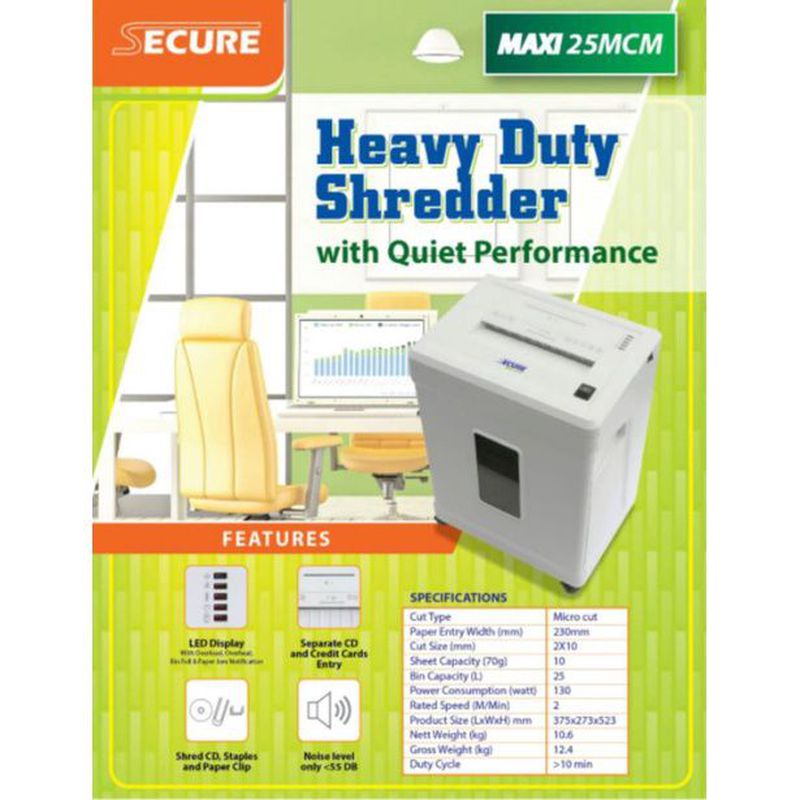 Secure Paper Shredder Maxi 25MCM