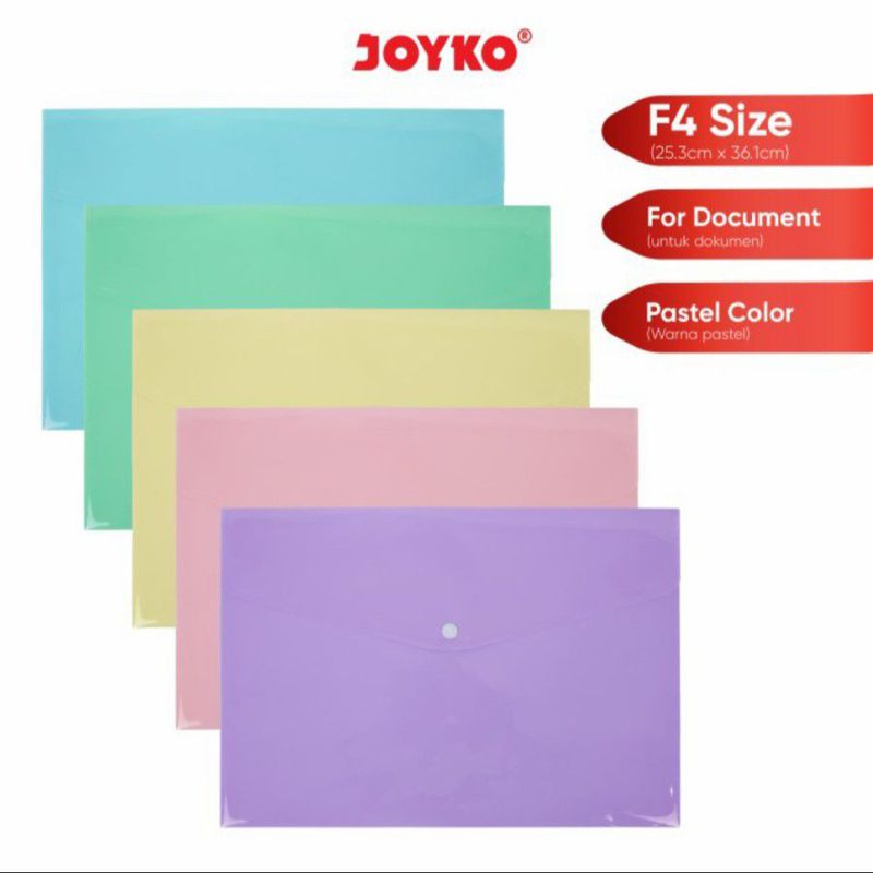 Map Kancing Plastik Joyko Pastel Color