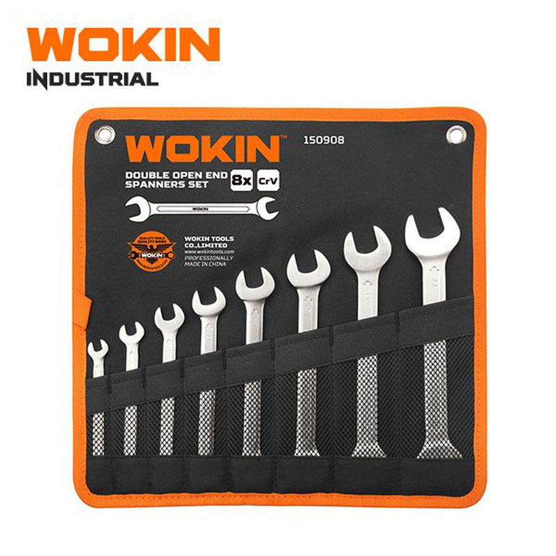 WOKIN 8pcs Double Open End Wrench Set/Kunci Double Pas 8pcs