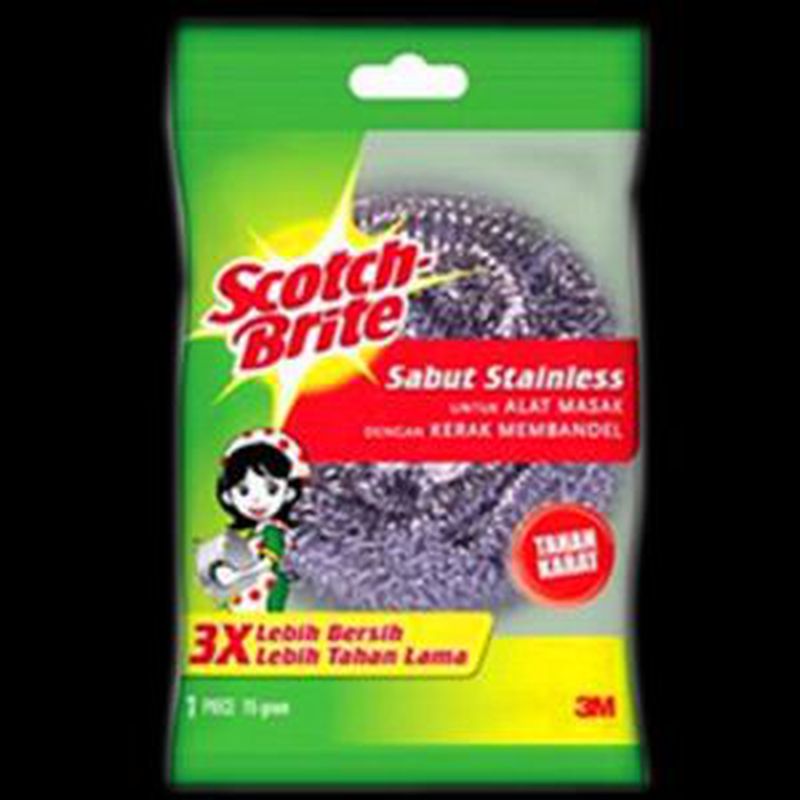 SCOTCH BRITE SCOURER ID-SS SABUT STAINLESS PCK 15gr