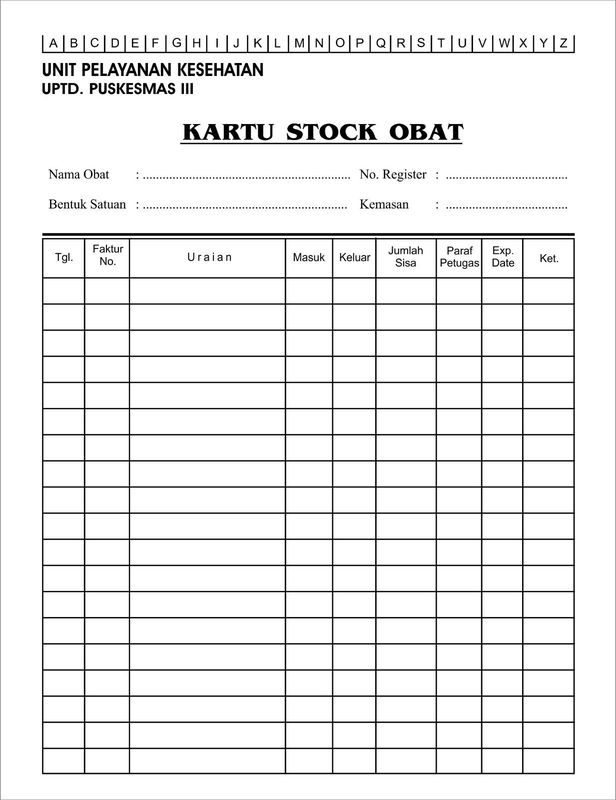 Kartu stok obat (pendek)