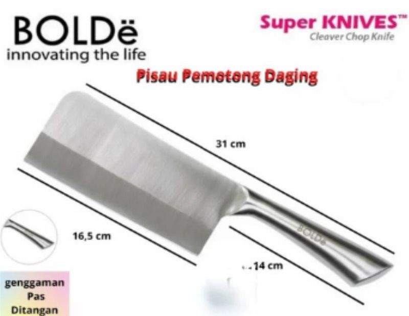 Pisau Stainless Golok Daging BOLDe - Cleaver Chop Knife - Pisau Jumbo