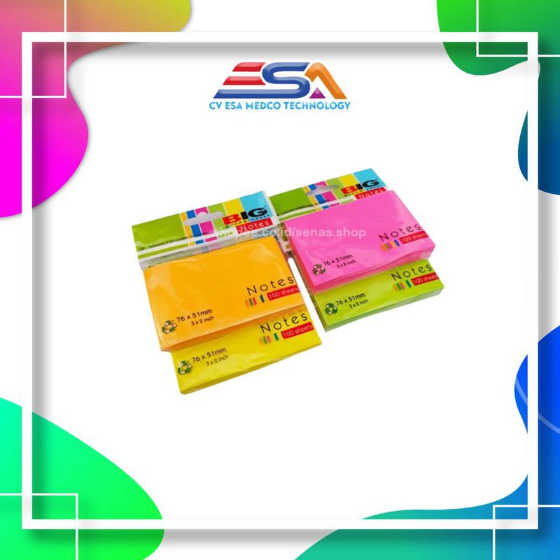 Post it Kecil Big 76x51 5 warna