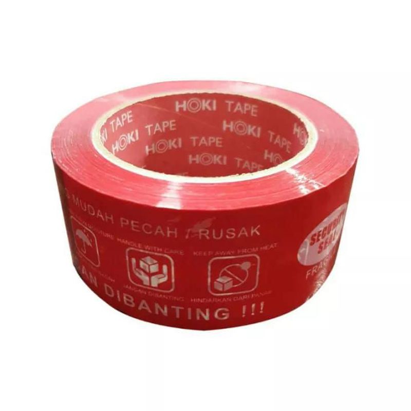 Lakban Fragile merah 48 mm x 90 yard