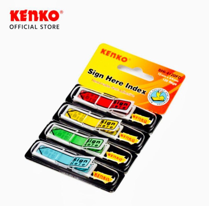 Sticky Notes/ Sign Here KENKO SHI-4120FD Plastik Transparant warna-warni