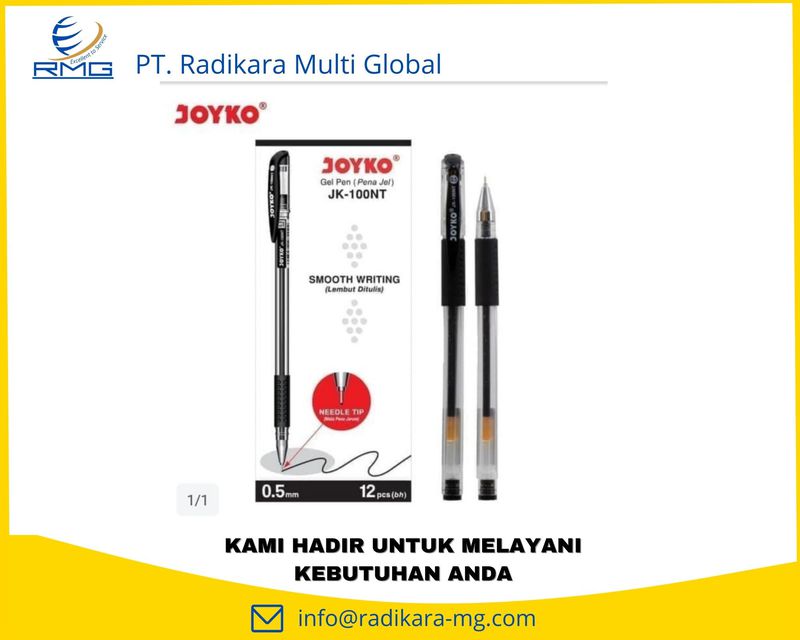 Pulpen GelPen Joyko JK-100 NT 0.5 mm - Hitam