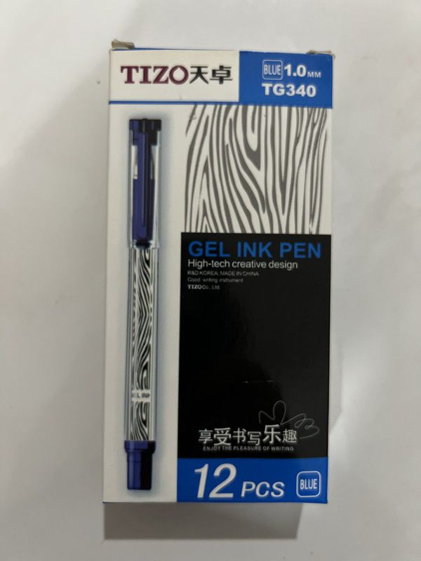 Pulpen Gel Tizo TG340 1.0mm Original - Biru