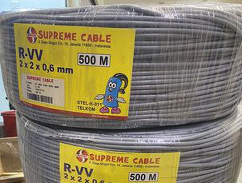 Kabel Telpon Telepon Supreme Isi 4 2x2x0,6 @ 500 Meter RVV