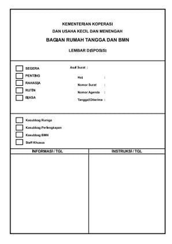 Cetak Lembar Disposisi