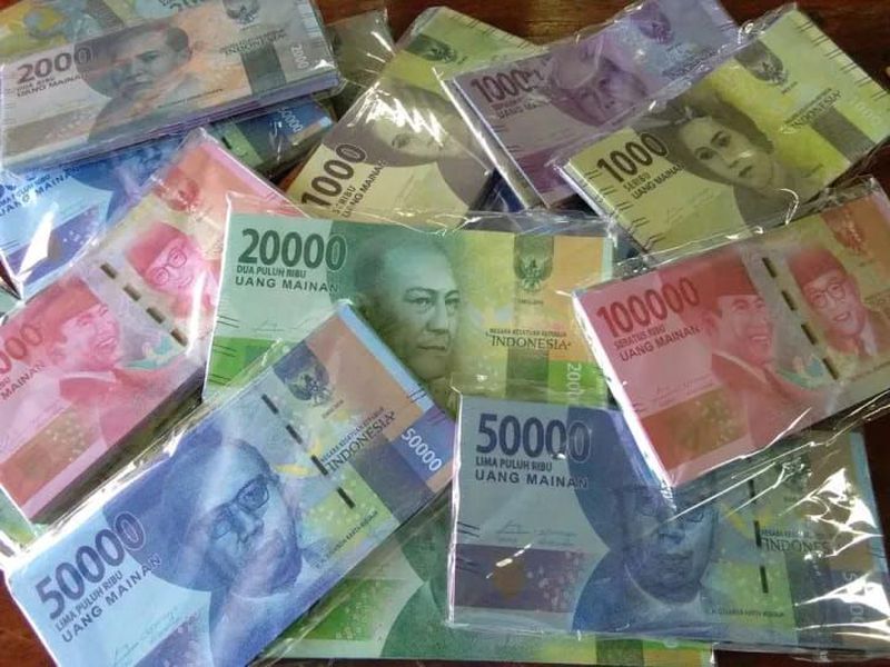 Uang mainan monopoli asli isi 100 pcs campur duit duitan mainan